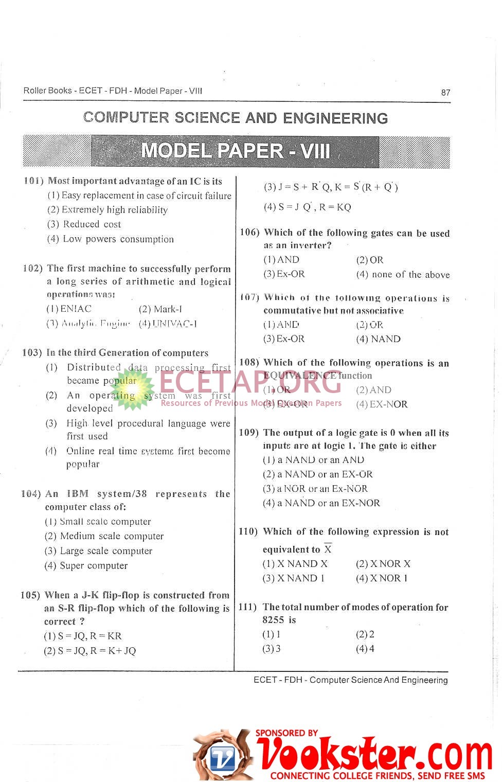 ECETAP - 2016, Previous, Model Papers, Question Papers EEE,ECE,SCE ...