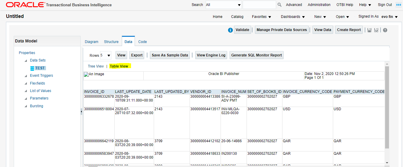 Oracle Application: Oracle Fusion BIP Report: How to Create Data Model ...