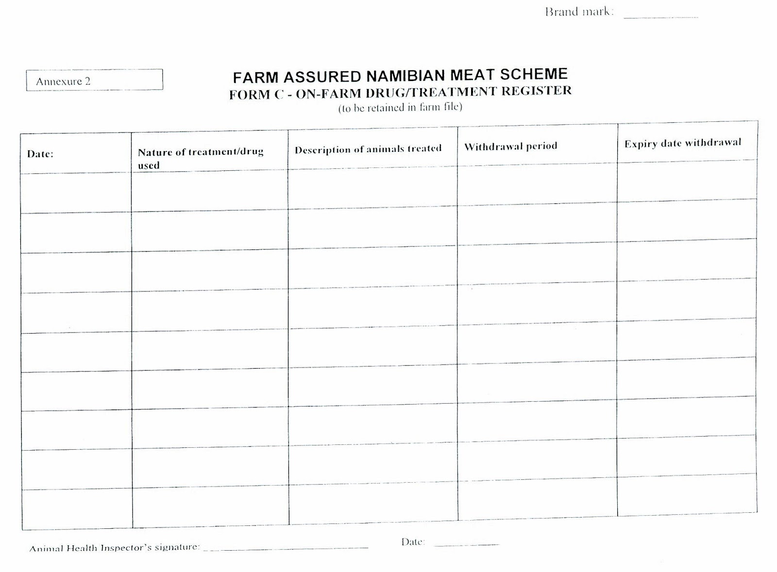 Agri Alert Namibia: Traceability: Important FANMEAT Farm Records