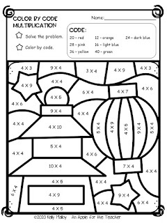 An Apple For The Teacher: Chinese New Year Color By Number Math Facts ...