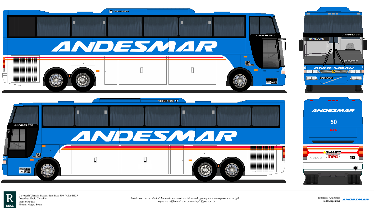Ônibus em desenho: Andesmar- Busscar Jum Buss 380- Volvo B12R