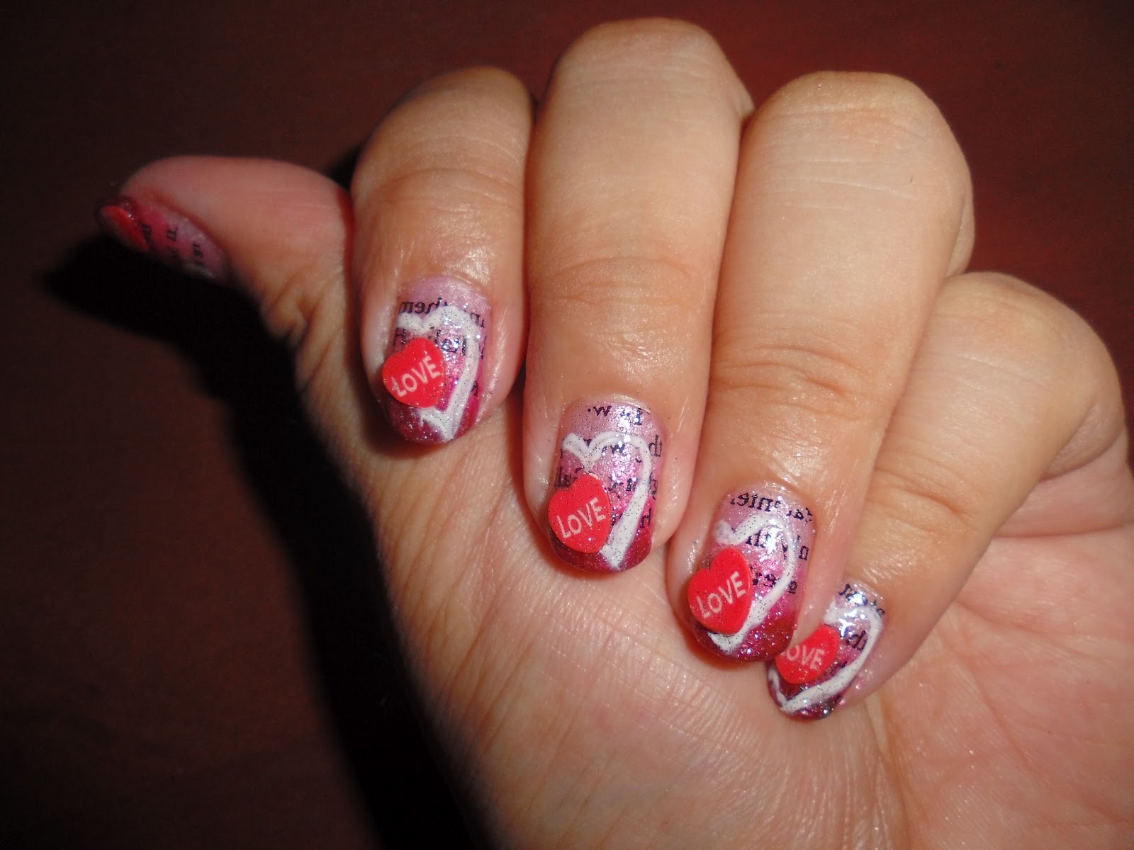 It's All About Nail Arts: Hearty Script Nail Art