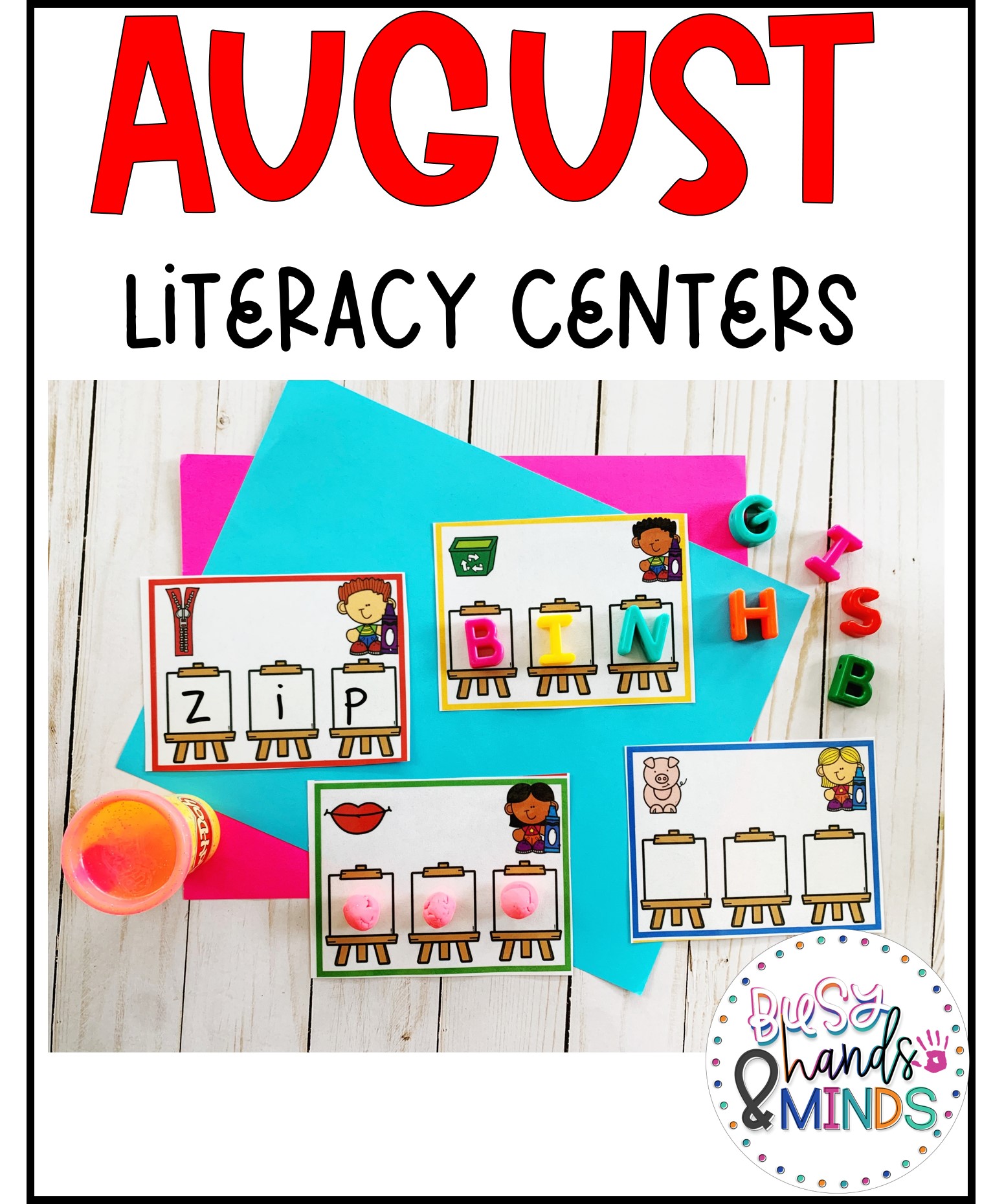 August Literacy Centers | Busy Hands and Minds