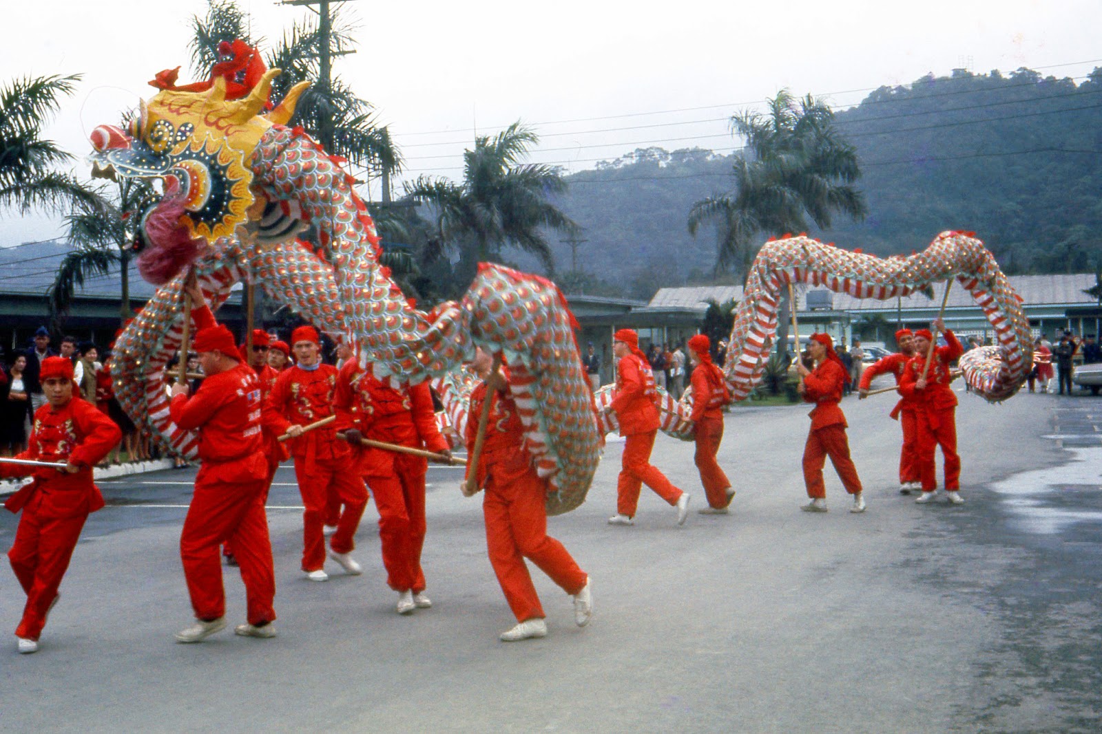 Taipei Air Station: Dragon Dance Team Performs at Taipei Air Station - 1968