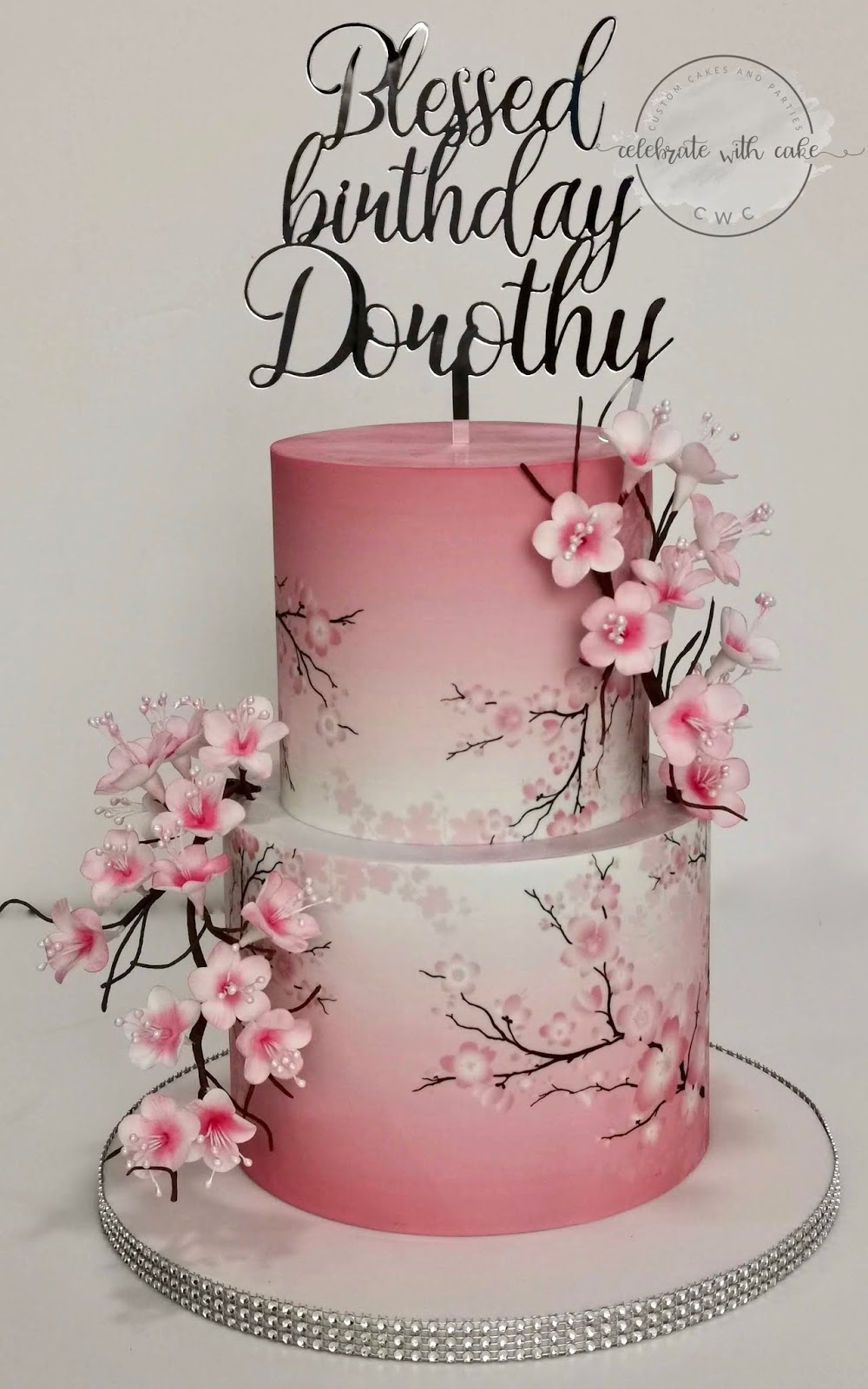 Celebrate with Cake!: Cherry Blossoms themed 2 tier Cake