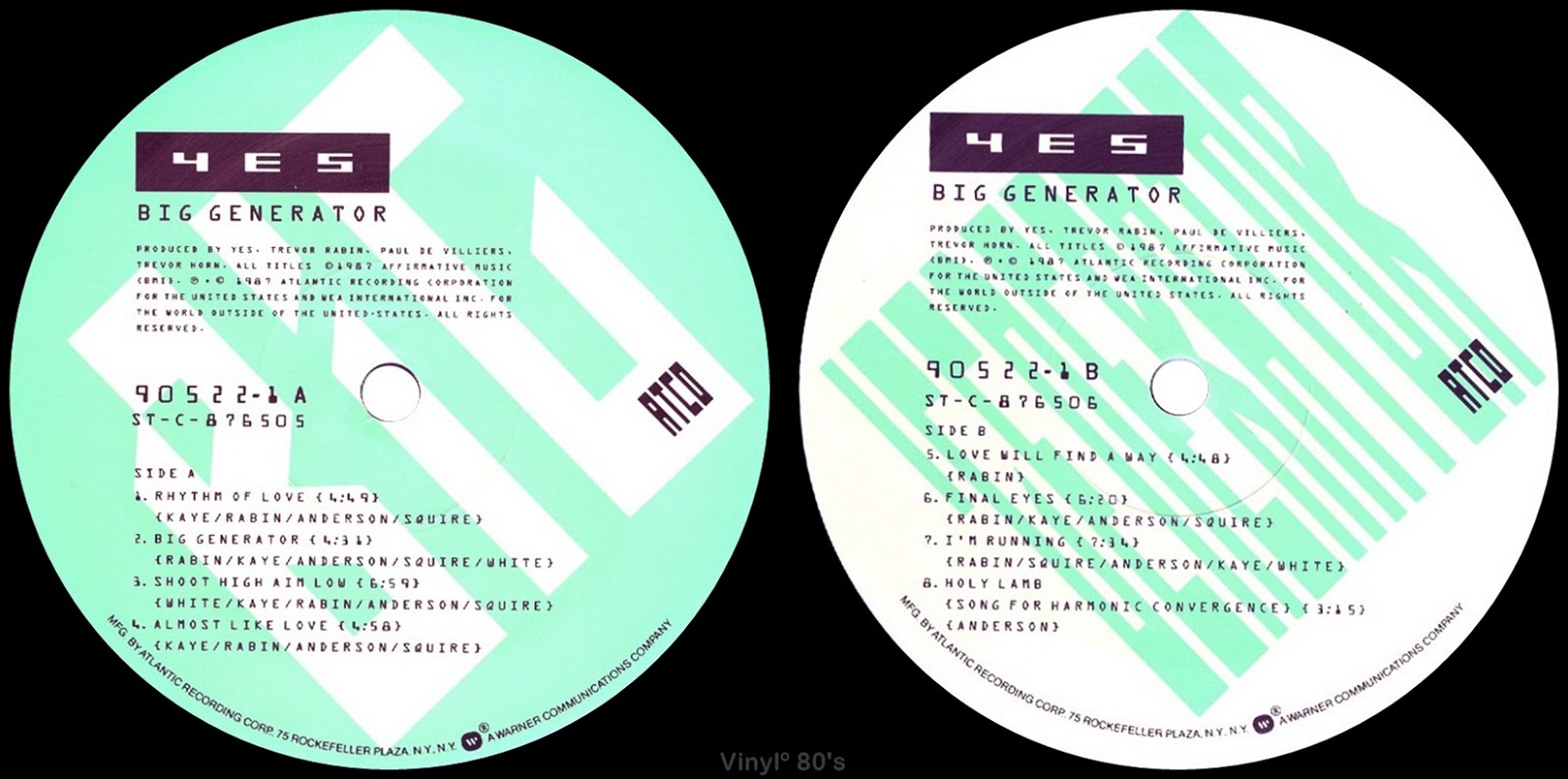 1987 Big Generator - Yes - Rockronología