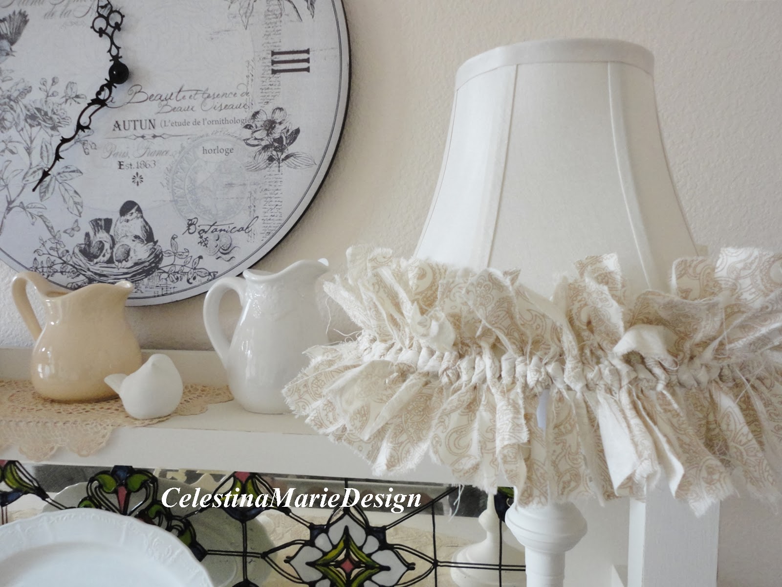 Rag Trim Lampshades and a Heart Wreath~Tutorial - Rose Garden Market
