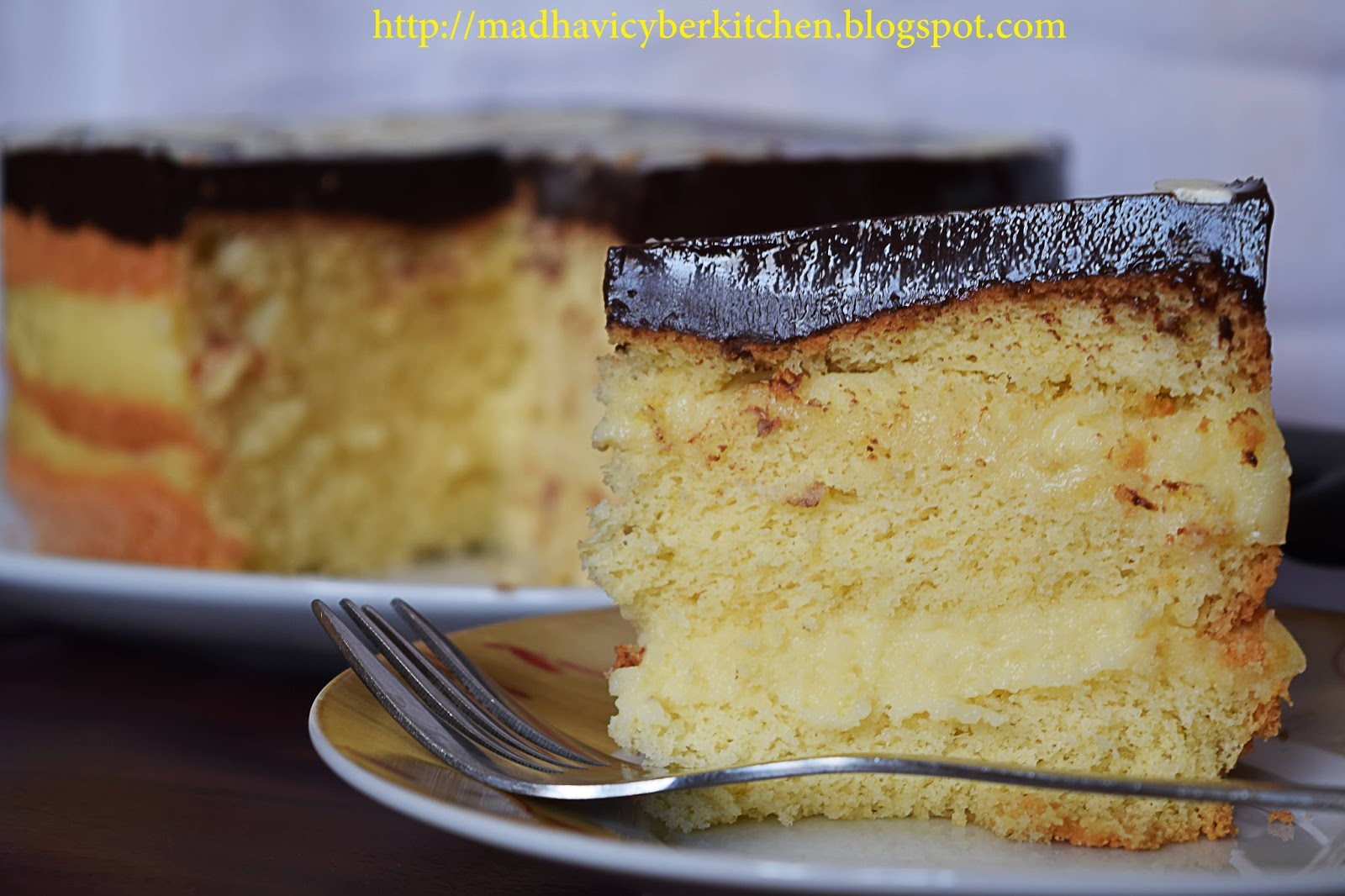 Madhavi's Cyber Kitchen: Boston Cream Cake