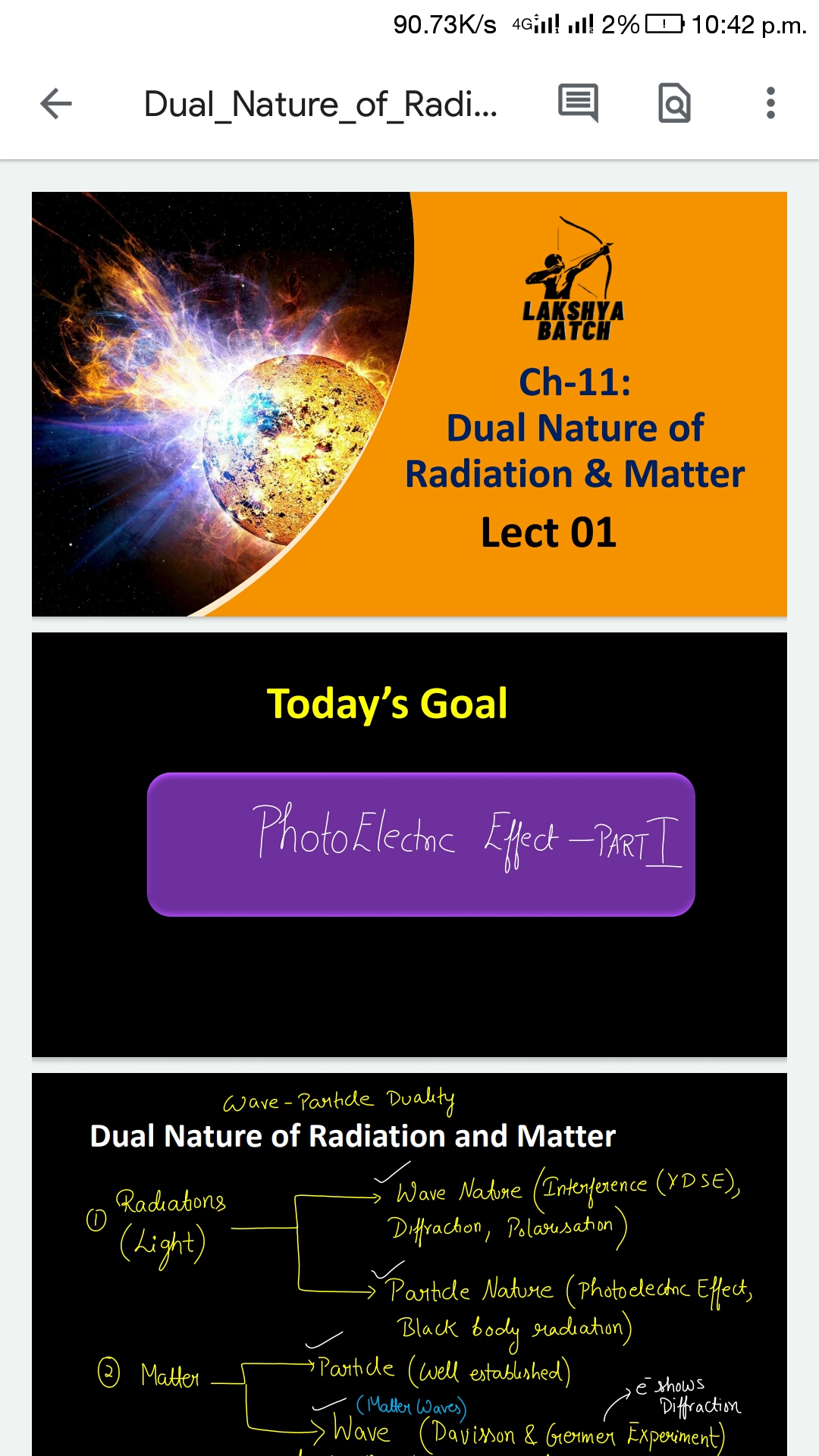 Lakshya Batch Physics Wallah Dual Nature Of Radiation All Lecture Notes