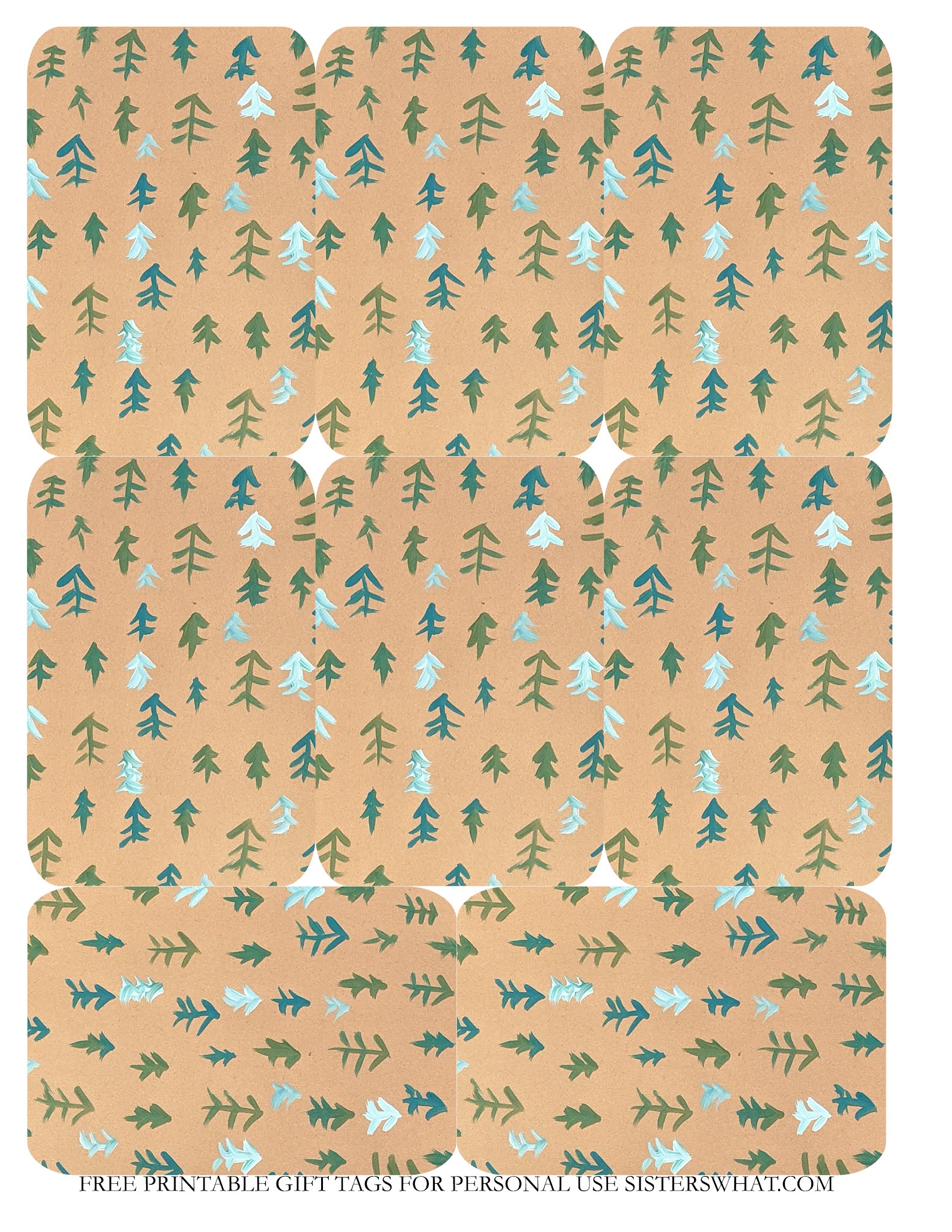 DIY Christmas Trees Gift Tags Printable - Sisters, What!