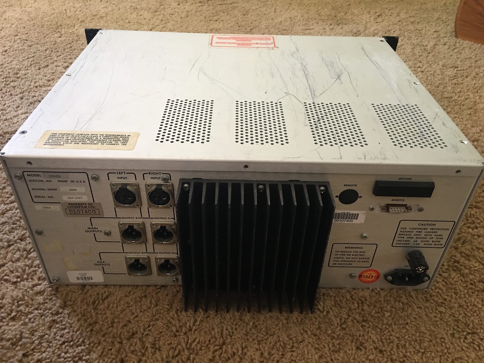 MATRIXSYNTH: Lexicon 224XL Digital Reverberator for Parts (ex-LucasFilm ...