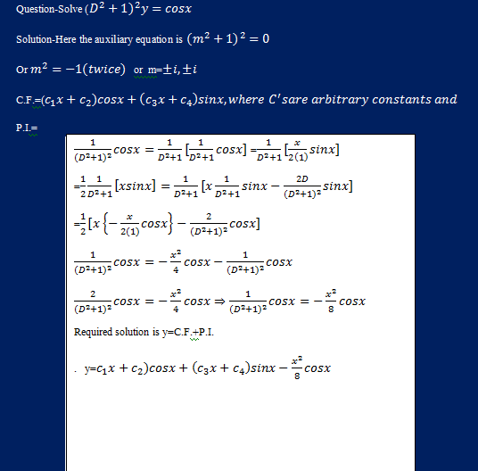 Mathematics Education: Linear Equations With Constant Coefficients