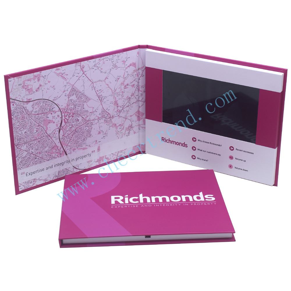 video brochure card & video greeting card: 7'' LCD A5 size video player ...