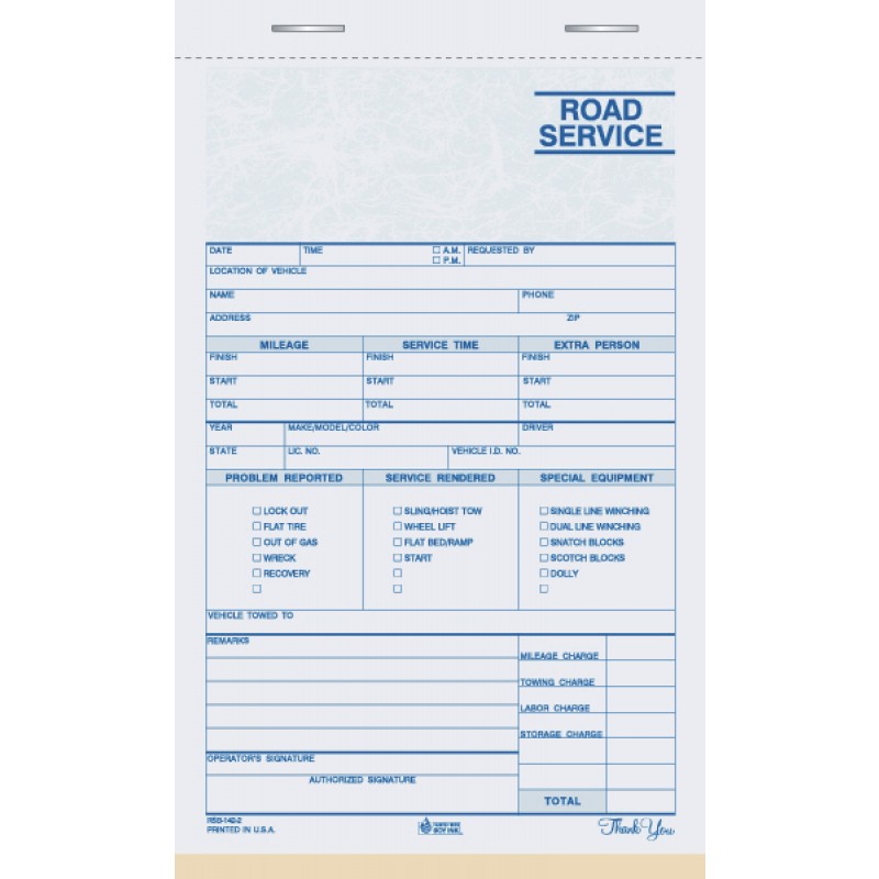 Towing Invoice Books - Invoice Template