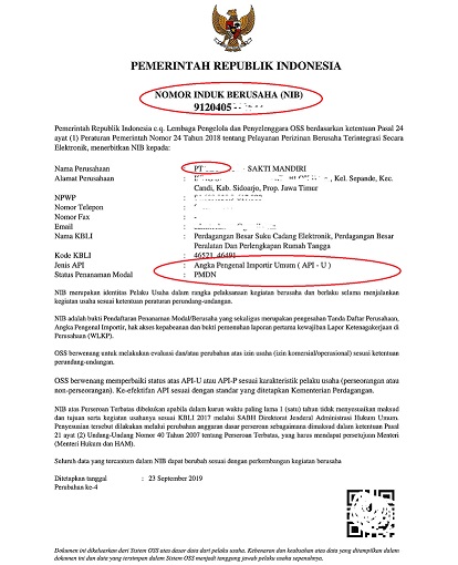 Contoh NIB-Nomor Induk Berusaha Sebagai Pengganti NIK - Indonesia ...