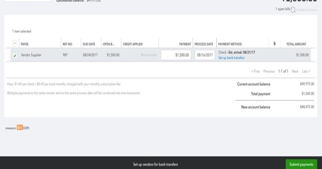 Intuit QuickBooks Support - Online Bill Pays - Account Management