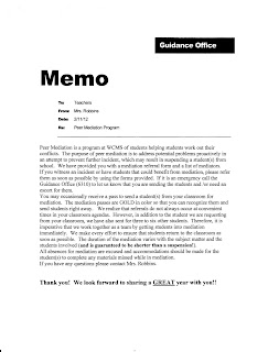 Journal of a School Counselor: Sample Peer Mediation Program Documents