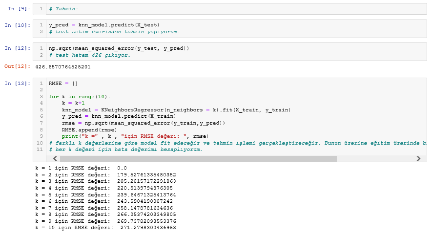 Python - KNN (Regresyon)