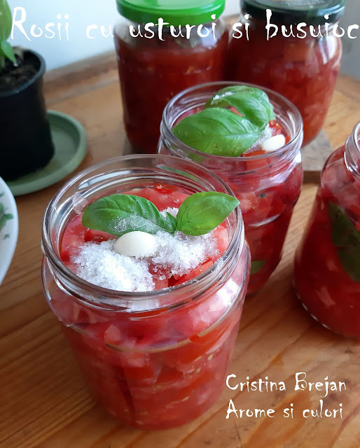 Arome si culori : Rosii cu usturoi si busuioc