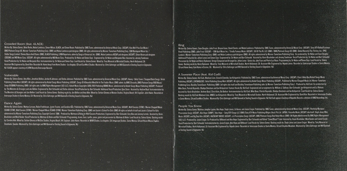 Encarte: Selena Gomez - Rare (Deluxe Album) - Encartes Pop