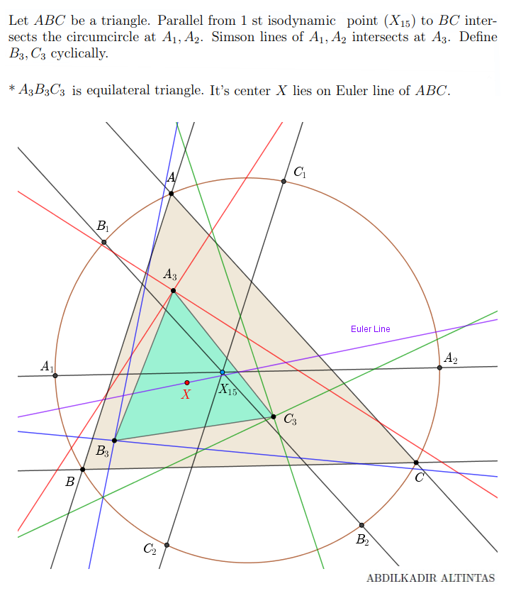Geometri Günlüğü: 1626. 1 st Isodynamic Point, Simson Lines ...