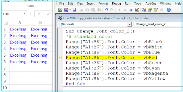 My Excel Journey: How to Change Font Color in Excel VBA