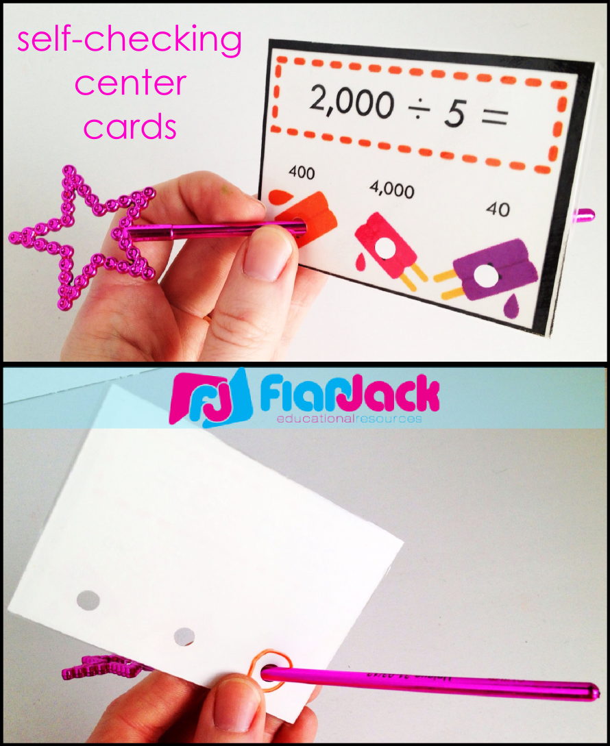 Self-Checking Center Cards - Classroom Freebies