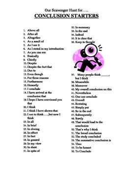 Conclusion Sentence Starters Examples - Birthday Letter