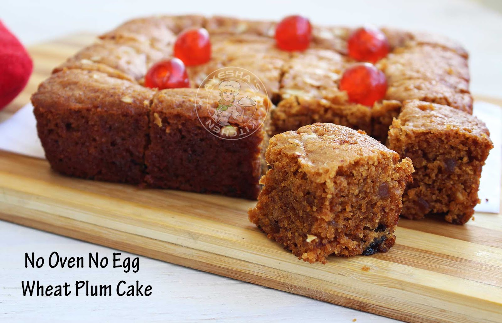 WHEAT PLUM CAKE - No Oven No Egg No Maida Plum Cake recipe