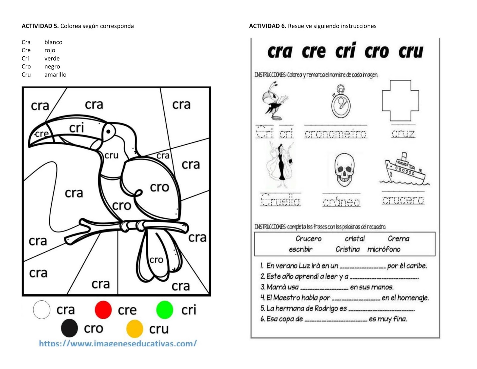 TRABAJANDO EN AULA: ÁREA: CASTELLANO GUIA No 3 COMBINACIONES O SÍLABAS ...