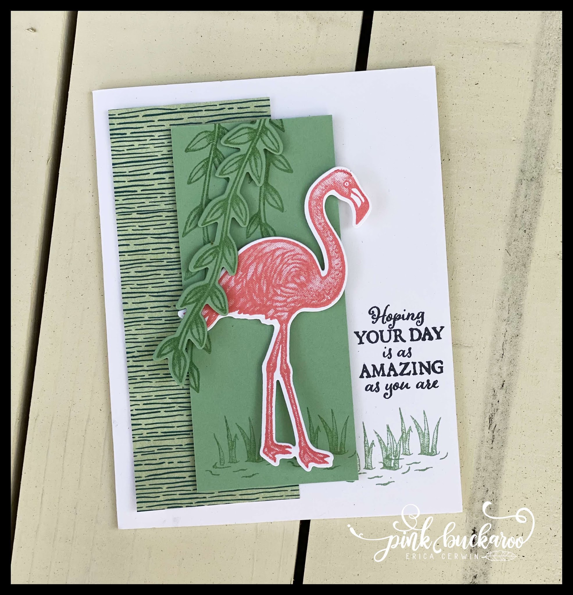 Friendly Flamingo Birthday Card - Pink Buckaroo Designs