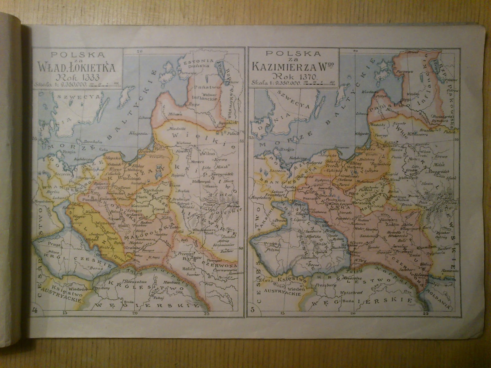 Dawne mapy: Atlas Historyczny Polski (1916)