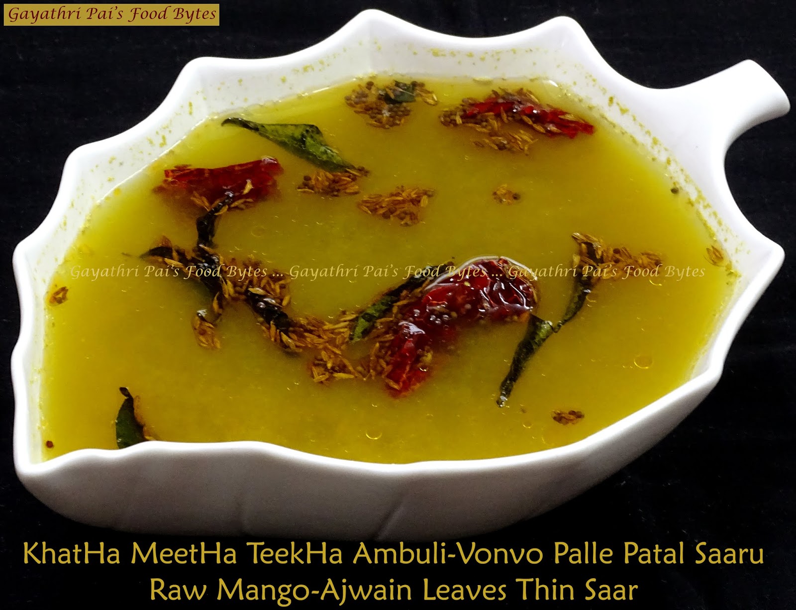 Gayathri Pai's Food Bytes: Ambuli- Vonve Palle Pattal Saaru (Raw Mango ...