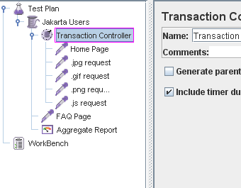 How to use Apache JMeter "Transaction Controller" to get total time of execution