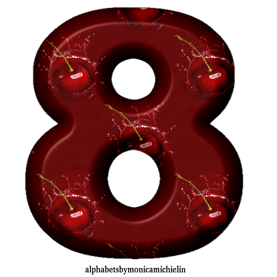 M. Michielin Alphabets: CHERRY FRUIT ALPHABET, ALFABETO DE FRUTA CEREJA,