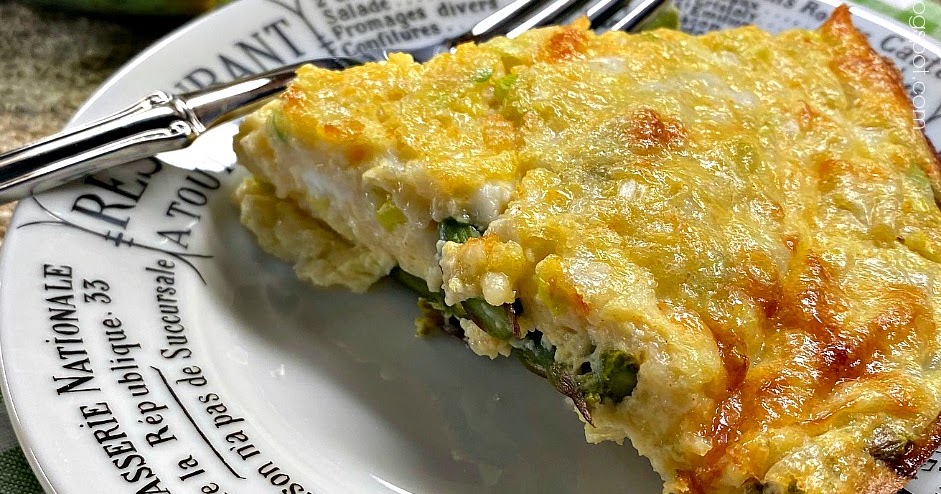 Olla-Podrida: Crustless Asparagus and Spring Onion Quiche