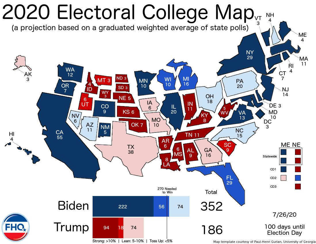 Frontloading HQ: The Electoral College Map (7/26/20)