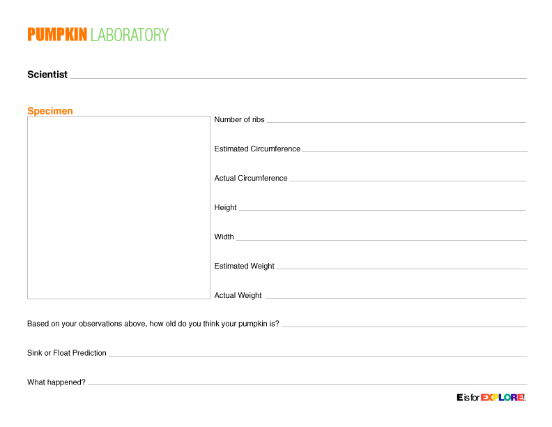 E is for Explore!: Pumpkin Laboratory