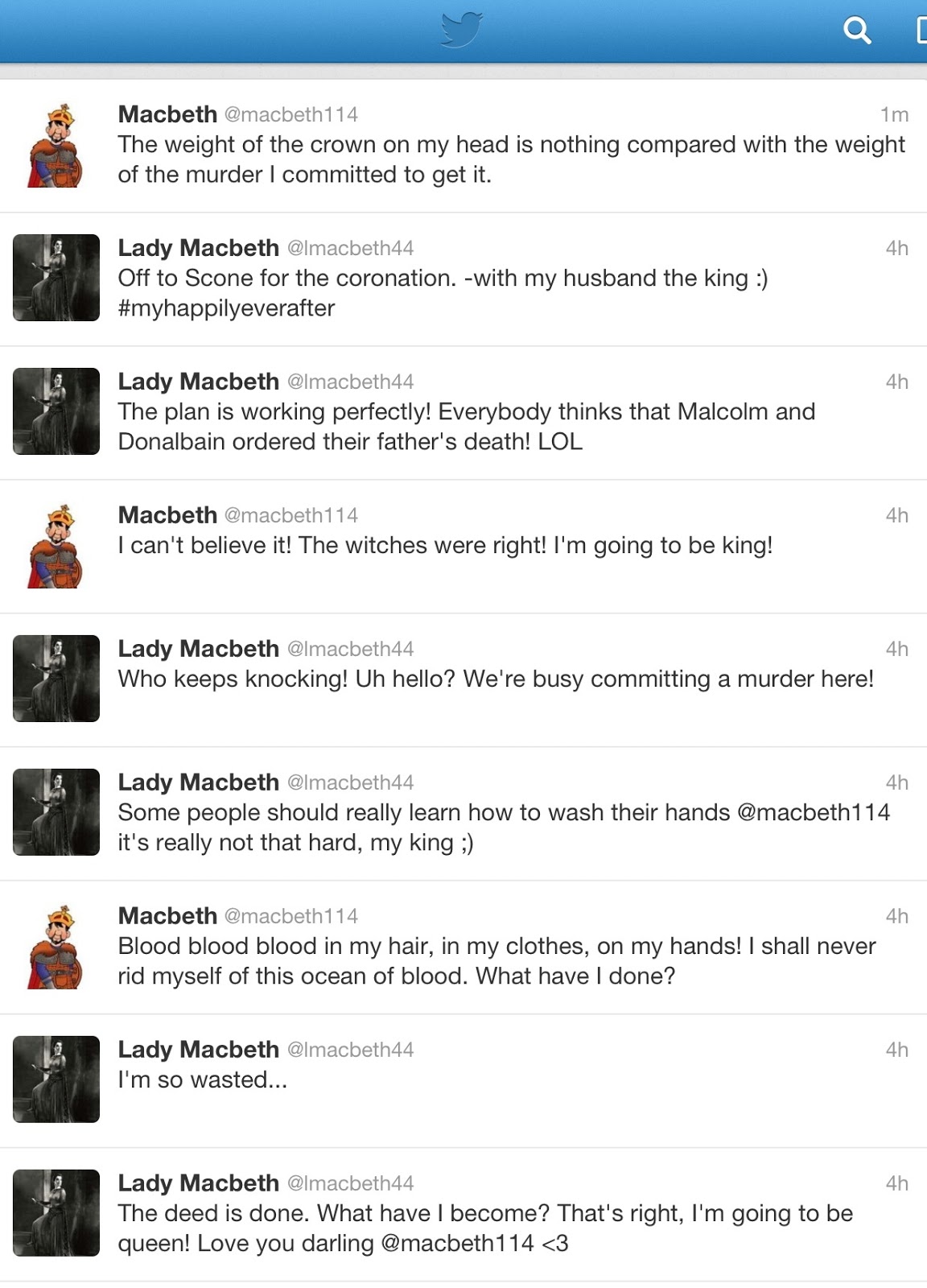 Letters to Macbeth