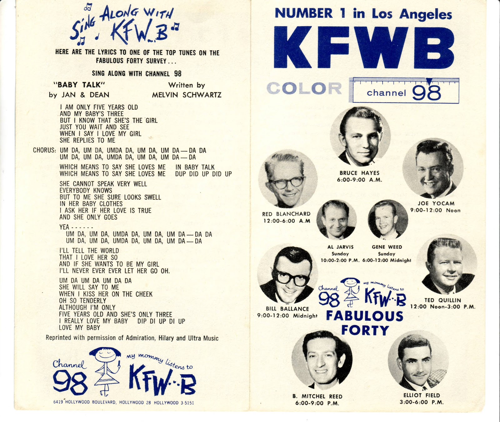 Classic Top 40 Radio: KFWB Los Angeles Fabulous Forty Survey 8-1-59