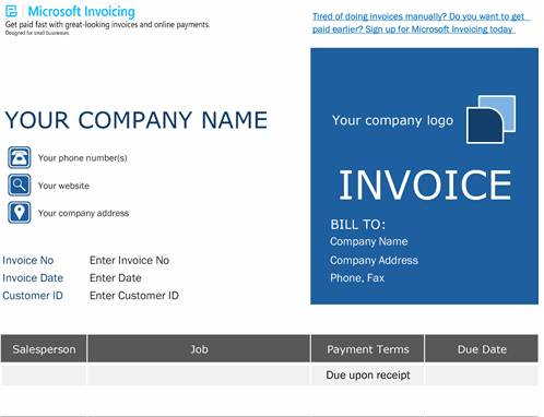 Microsoft Invoice - Invoice Template