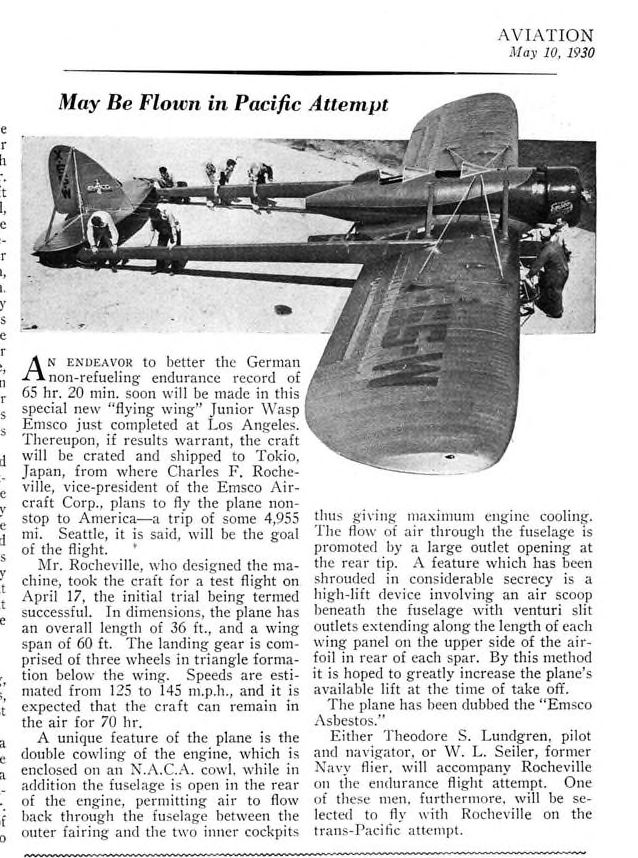 EMSCO Flying Wing 1930 - Scratchbuild 1/72nd - Ready for Inspection ...