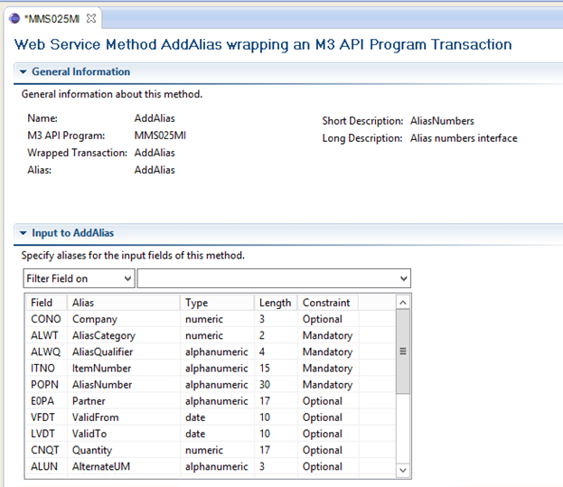 movex blog: Building a M3 Web Service over an API and SQL Server's FOR XML
