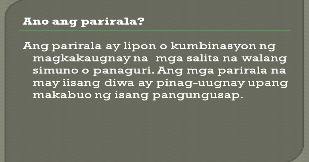 Wika at Kaalaman: Mga Uri at Gamit ng Parirala