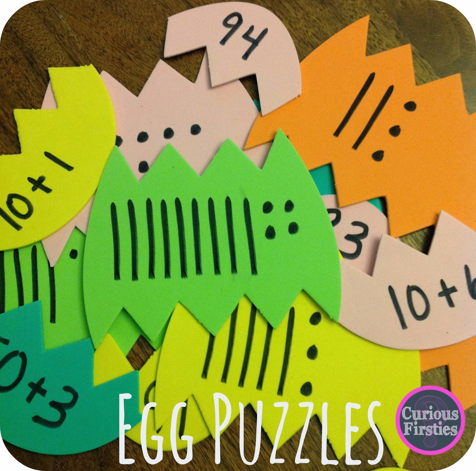 Curious Firsties: Egg Puzzles: Math Review
