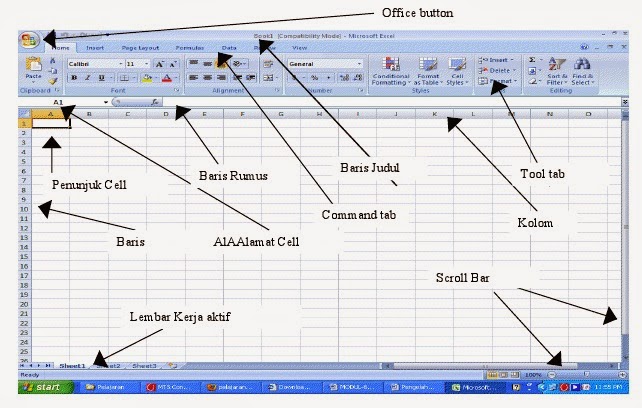 Operasi Awal Microsoft Excel 2007 - Tempat Mencari Ilmu