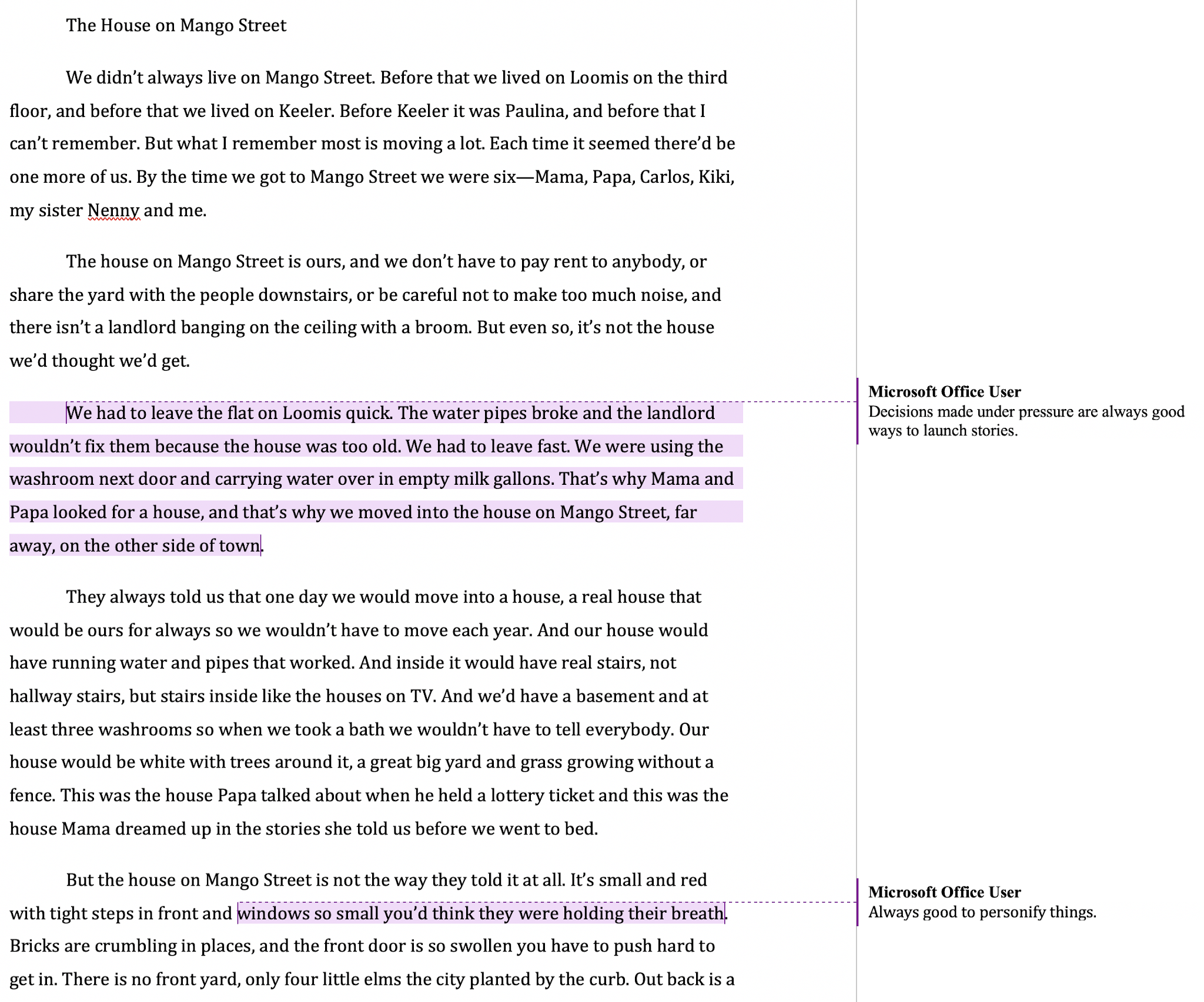 Cockeyed Caravan: The Annotation Project: The House on Mango Street