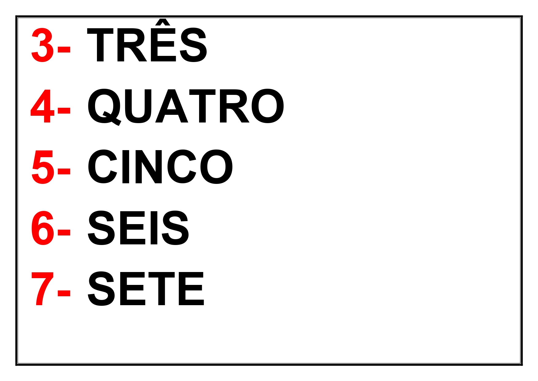 Professores online 24 horas: LISTA DE NÚMEROS PARA MONTAR CARTAZES