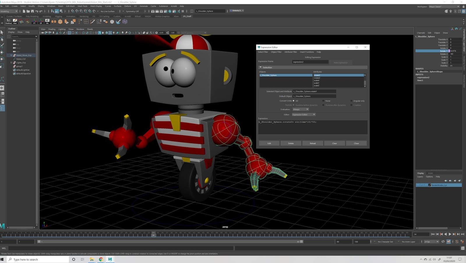 Kimberley Davis: Maya Homework - Motion Path and MEL Scripting animation