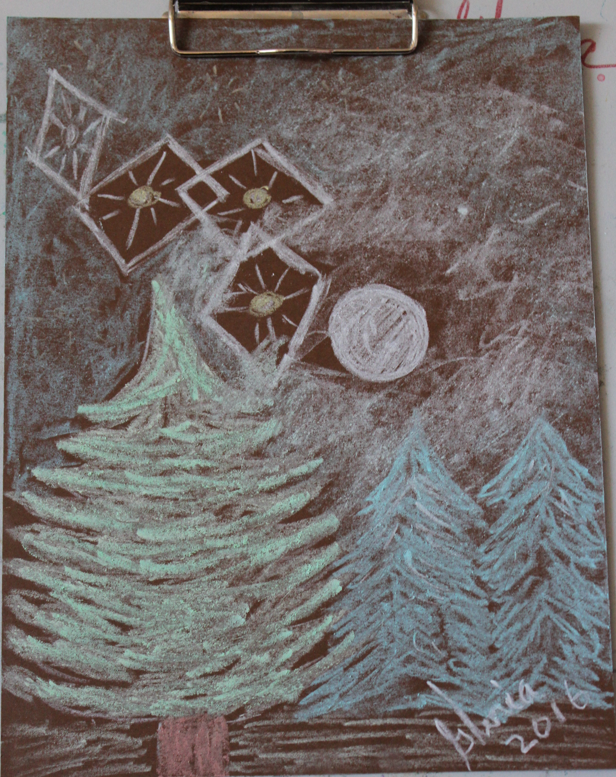 gloria0817: Abstract moon close to earth drawing by me Gloria Poole,RN ...